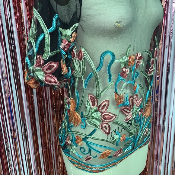 Tops | See Thru Flower Top | Poshmark